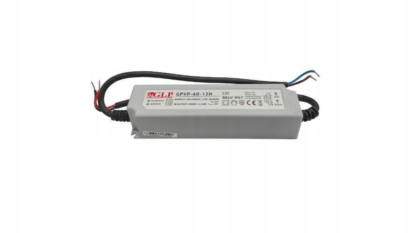 Zasilacz GPVP 60W 12V DC ip67 gpvp-60-12 5A z filtrem pfc glp do led (5901885208299) • Cena ...