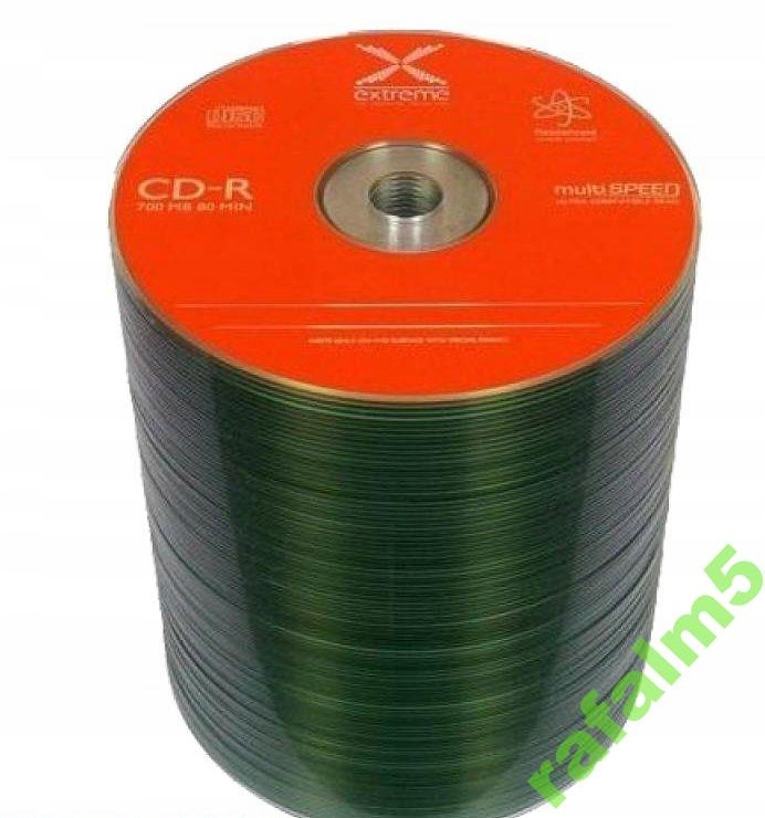 Płyta CD-R CDR x52 700MB 80minut 100 sztuk - Sklep, Opinie, Cena w Allegro