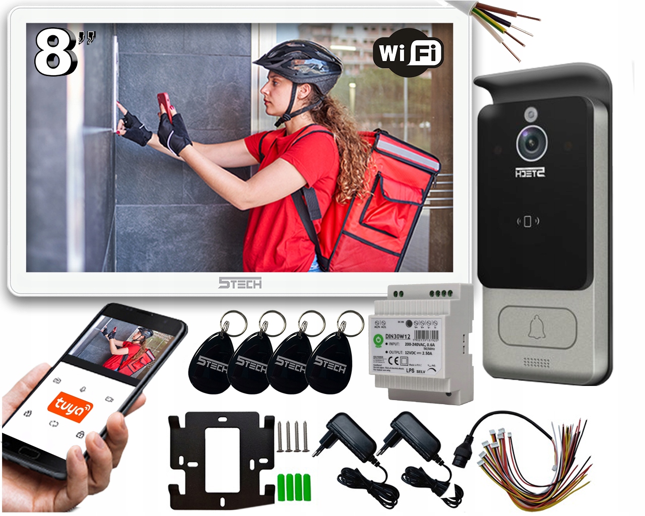 WIDEODOMOFON 5TECH VERUS ONE MONITOR DOTYKOWY STACJA 84228C WiFi 8'' DIN (Wideodomofon 5Tech ...