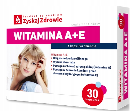 ZYSKAJ ZDROWIE Witamina A+E Zdrowa Skóra 30 kaps (5902578910659) • Cena, Opinie • Preparaty ...