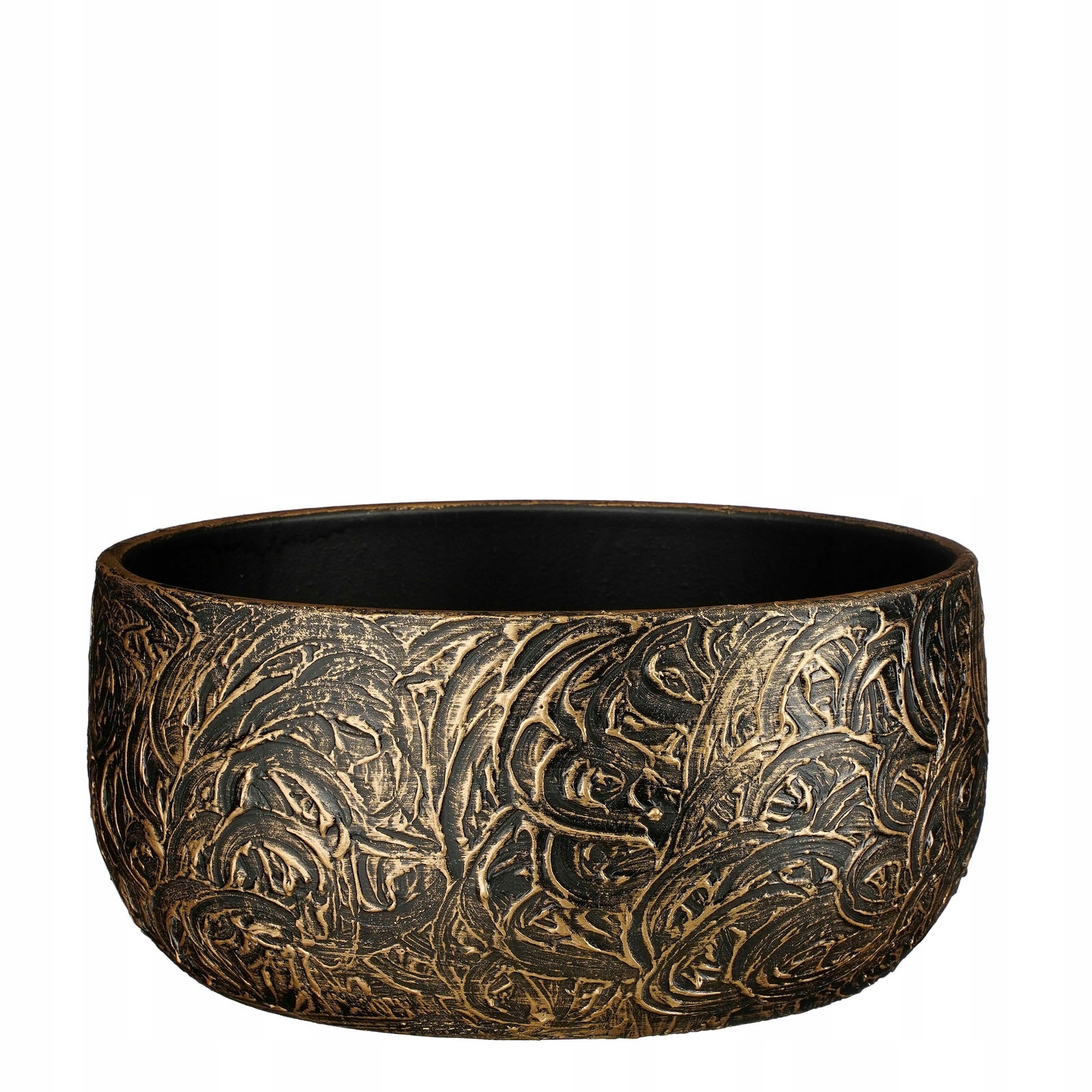 niska okrągła doniczka ARTHUR BOWL 37/15 złota brązowa misa ceramiczna ... niska okrągła doniczka ARTHUR BOWL 37/15 złota brązowa misa ceramiczna ...