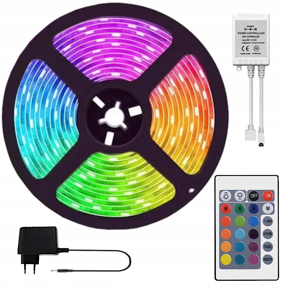 LEDOVÁ PÁSKA 5 m 3528 RGB IP65 BARVA DÁLKOVÝ OVLADAČ - Allegro