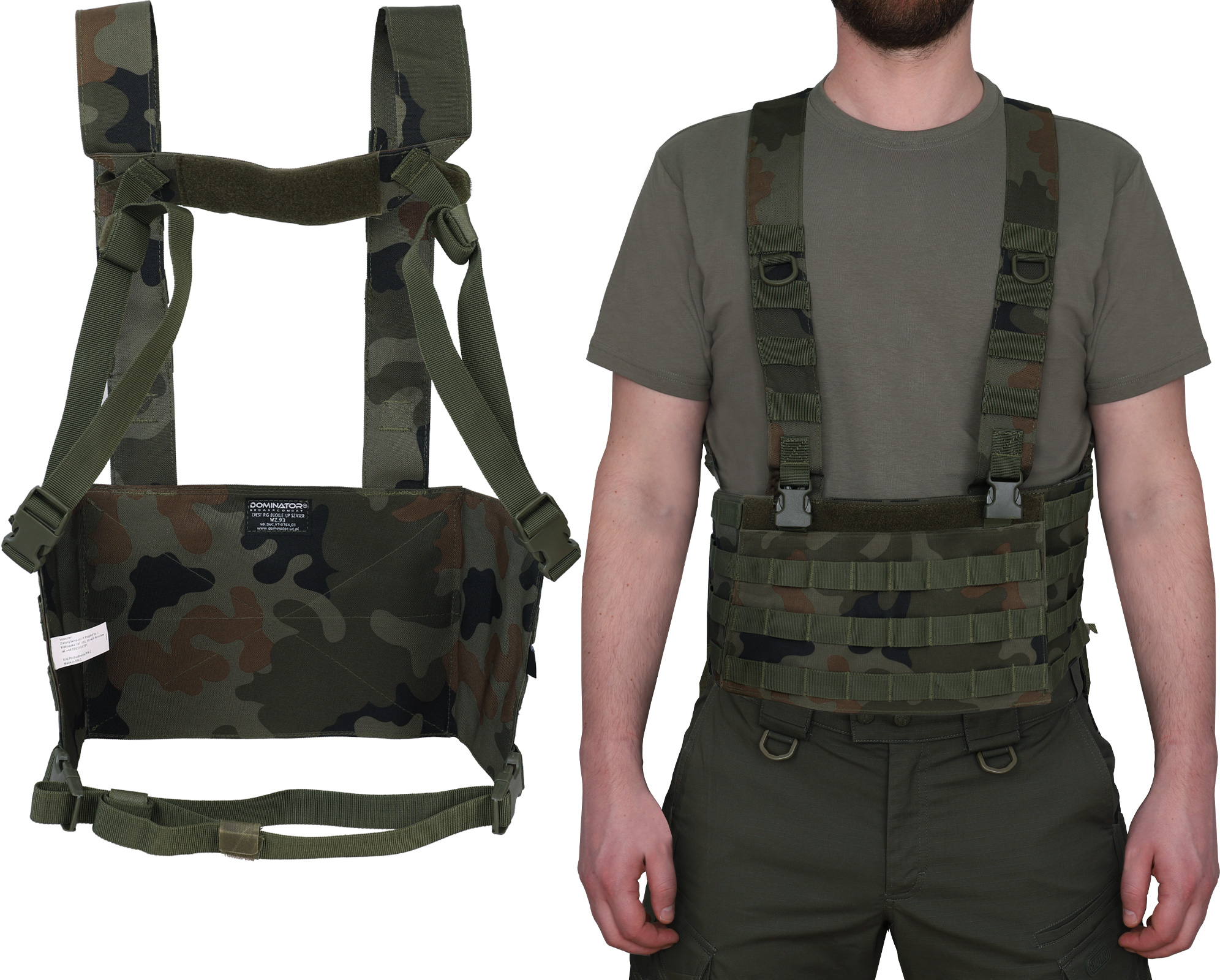 PAS Z SZELKAMI MOLLE Kamizelka taktyczna Chest Rig Buckle Up Szaser Wz ...