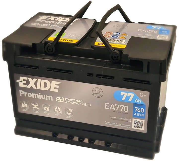 AKUMULATOR EXIDE PREMIUM 77AH 760A 77 AH EA770 3661024034241 za 410 ...