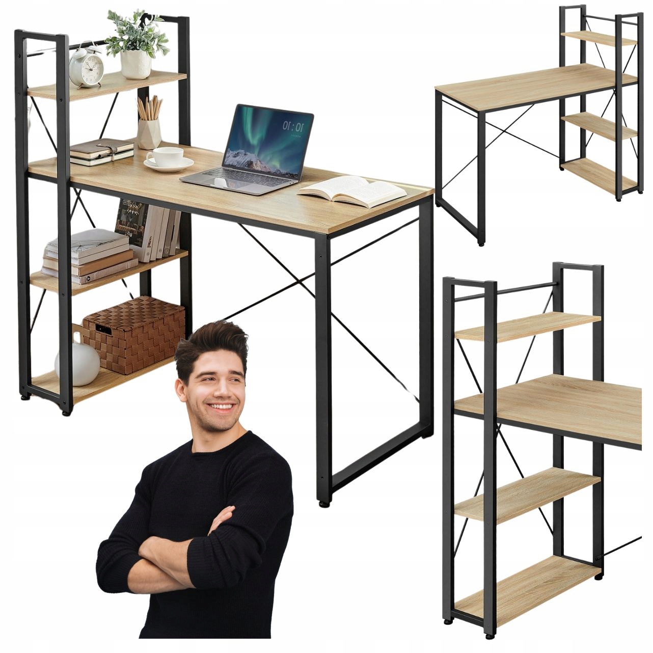 BIURKO KOMPUTEROWE POD LAPTOPA SZKOLNE DO PRACY NAUKI DO BIURA LOFT ...