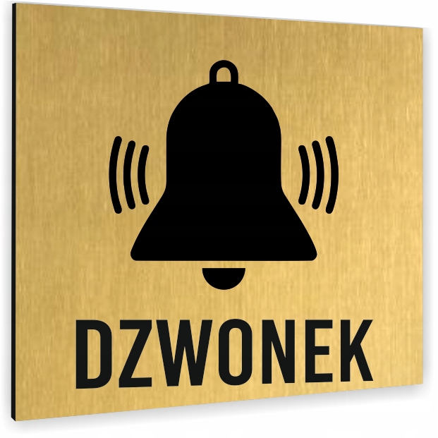 Tabliczka DZWONEK TEKST NAPIS Tablica nierdzewna PIKTOGRAM ALUMINIUM ...