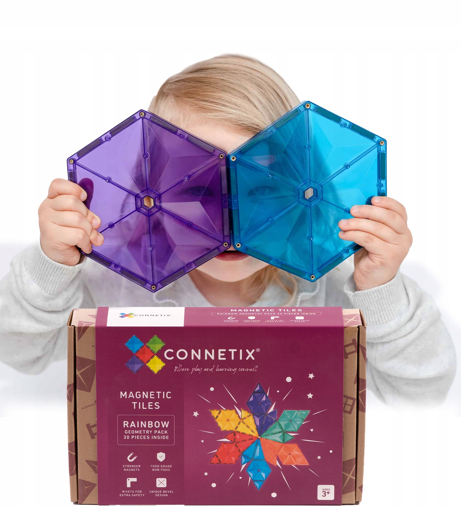 Connetix 30 el. klocki magnetyczne Geometry Pack geometryczne ...