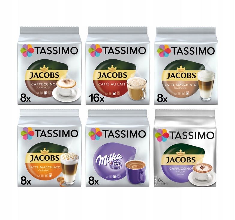Kapsułki kawa Tassimo Jacobs mix smaków 56 sztuk (5903815554124) • Cena ...