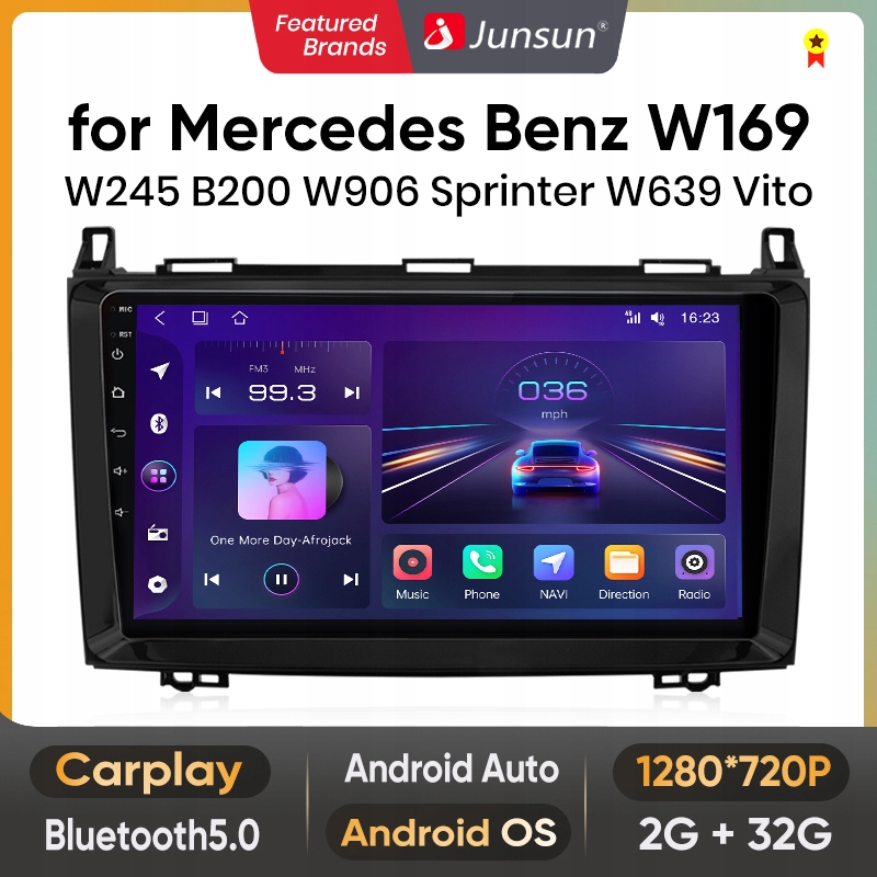 Android 13 Radio samochodowe do Benz B200 Sprinter W245 W906 W639 2004 ...