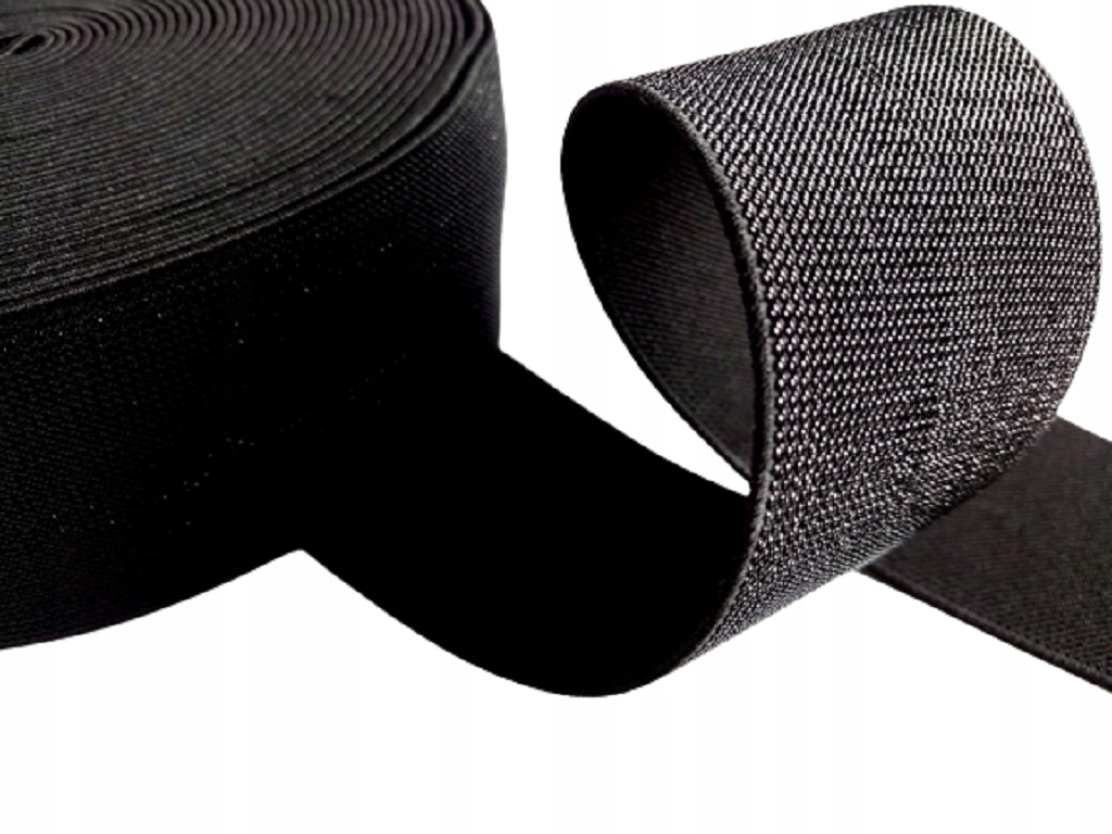 Guma ozdobna 50 mm mocna brokatowa czarna 0,5 mb • Cena, Opinie • Taśmy ...