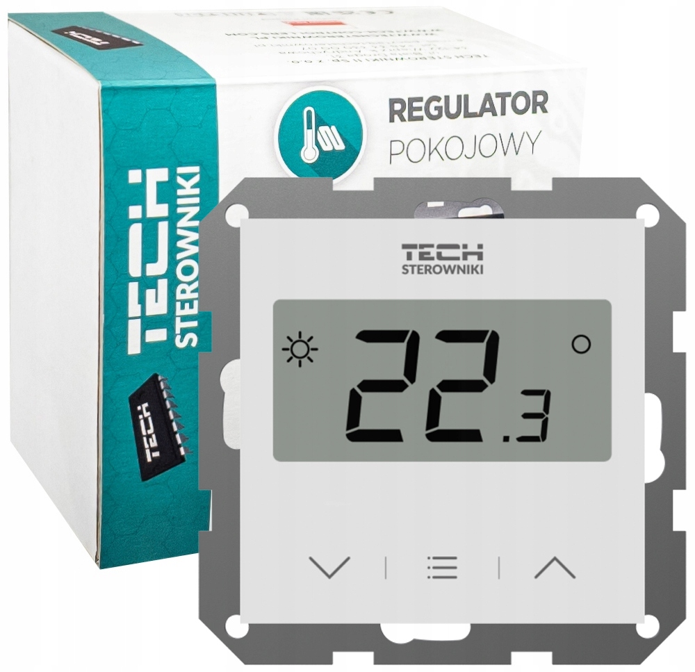 PRZEWODOWY STEROWNIK REGULATOR TEMPERATURY TERMOSTAT POKOJOWY F-2Z V1 TECH (5902479664095 ...