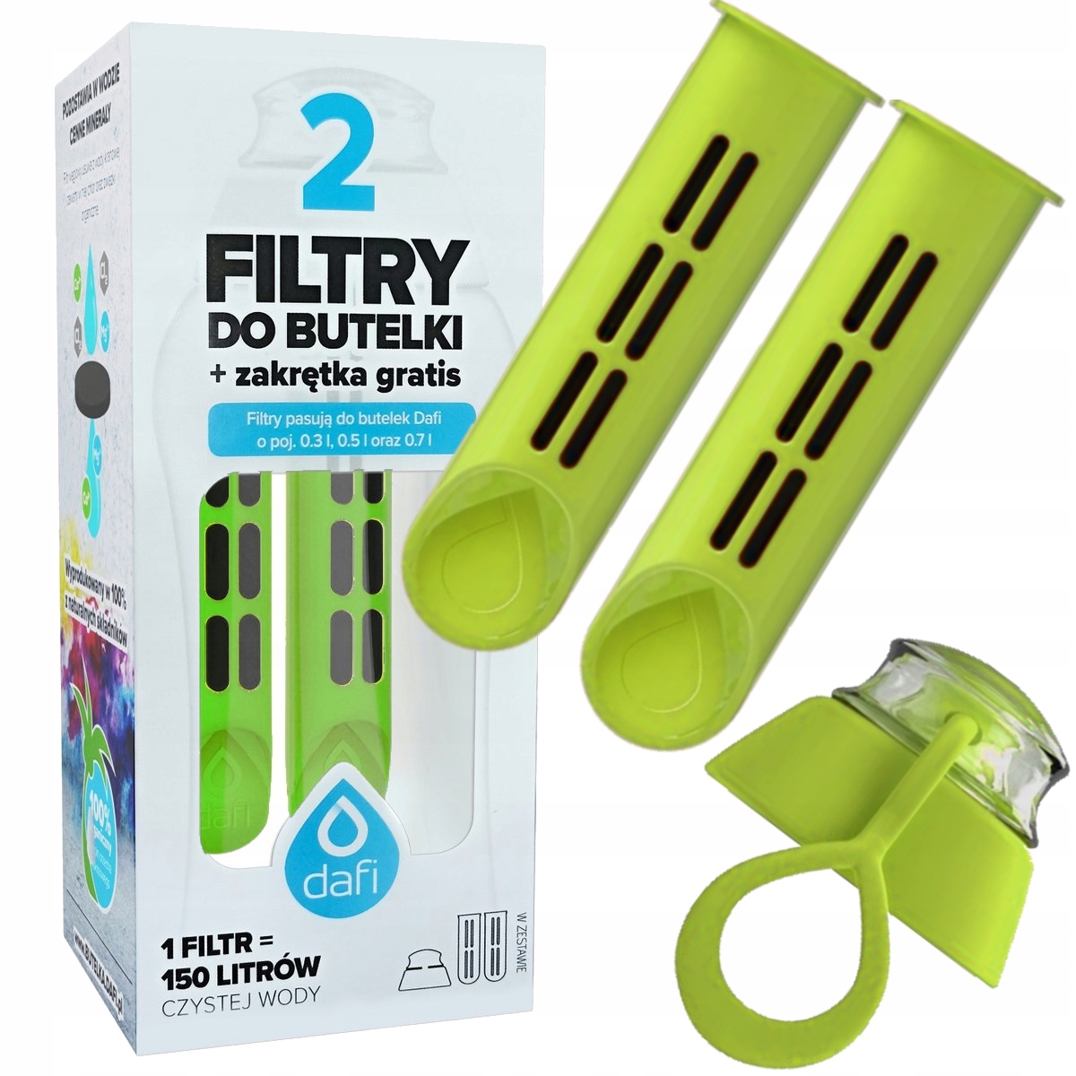 Filtry butelka bidon Dafi 2 szt + nakrętka Zielone - Sklep, Opinie, Cena w Allegro.pl