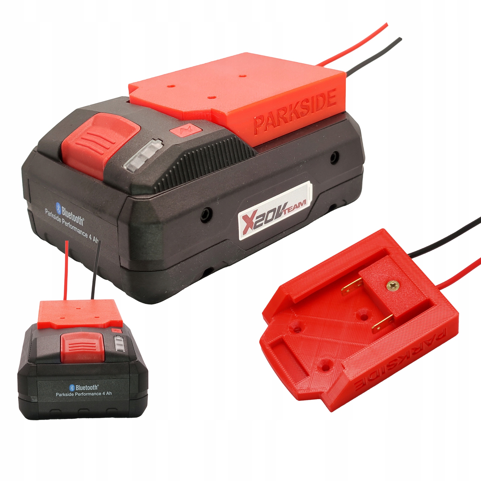 Adapter do baterii akumulatora PARKSIDE 20V - GRUBE PRZEWODY 1,5mm² ...