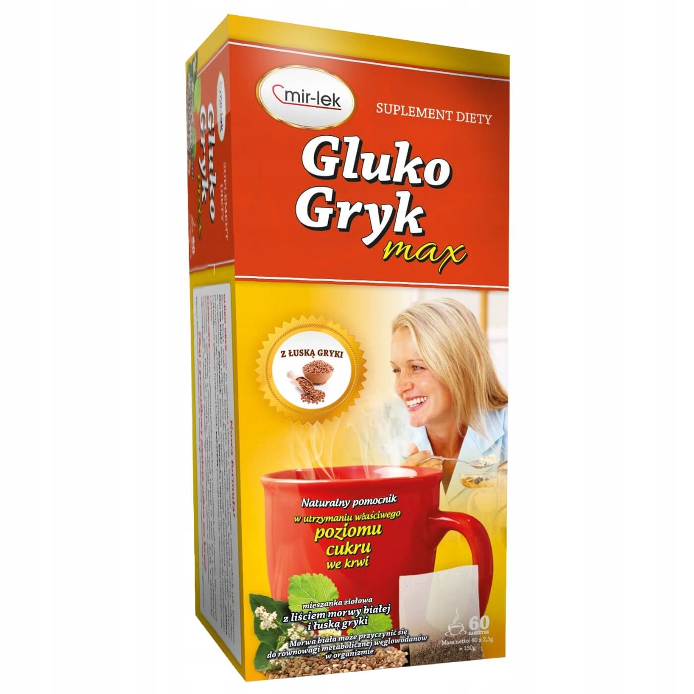 Gluko Gryk MAX 60 saszetek liście Mir-lek (5908228098524) • Cena ...