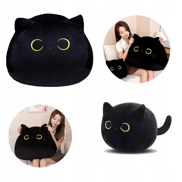 PLYŠÁK POLŠTÁŘ ČERNÁ KOČKA 40X25CM - Allegro