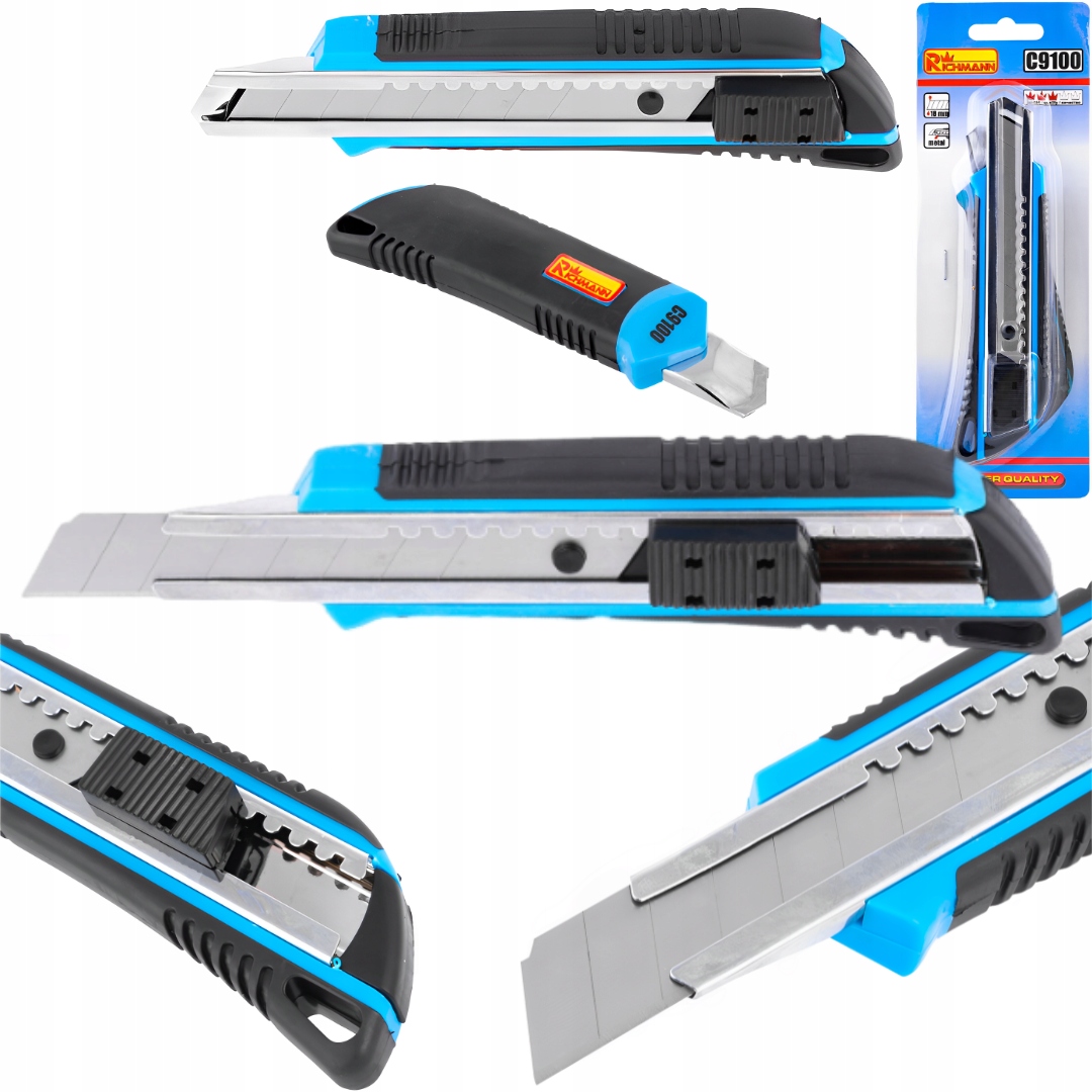 NÓŻ NOŻYK DO TAPET 18MM GUMOWANY METAL UNIWERSALNY SOLIDNY RICHMANN ...