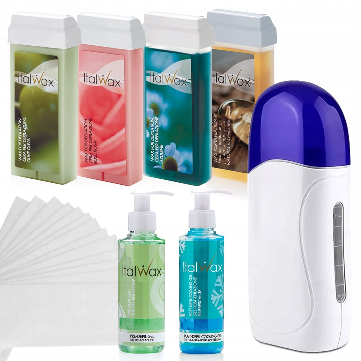 Sada 4x VOSK PRO EPILACI ITALWAX V ROLI + nahřívač proužků přípravky za 469 Kč - Allegro