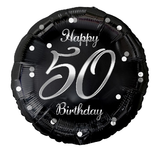 Balon foliowy Happy 50 Birthday czarny srebrny (5902973155037) • Cena ...