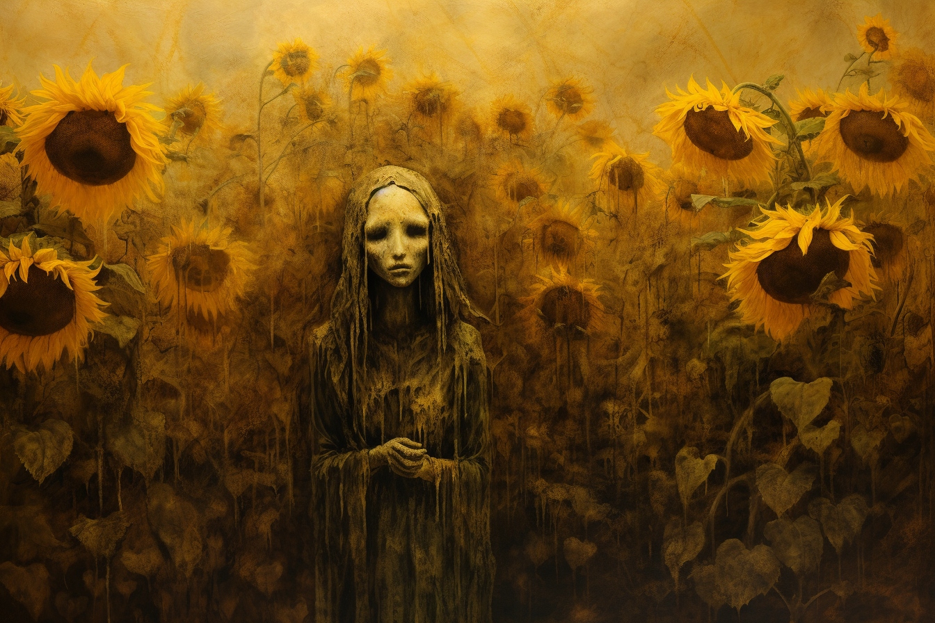 Zdzisław Beksiński Style Obraz W Słonecznikach • Cena, Opinie • Obrazy ...