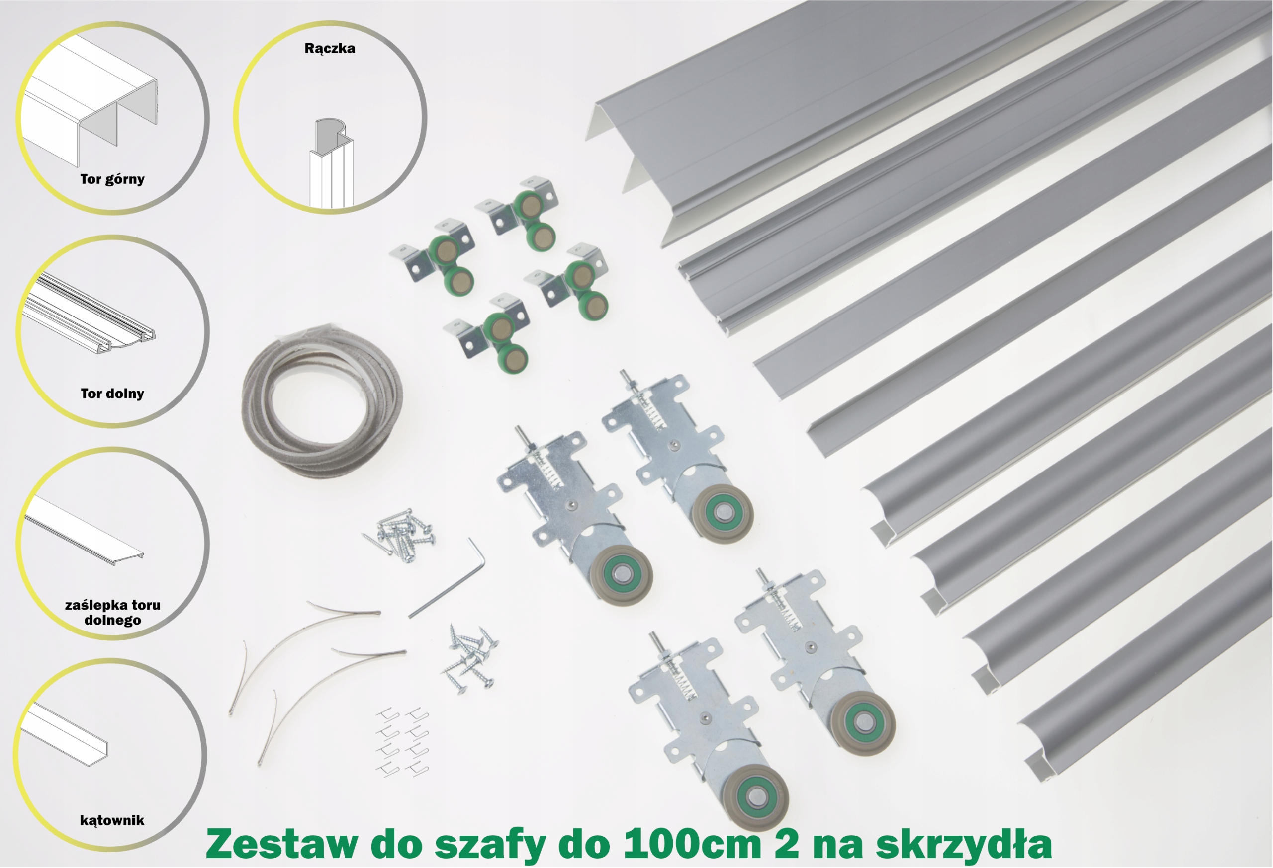 System przesuwny do szaf 100cm 2 skrzydła Sevroll (5905555771120 ...