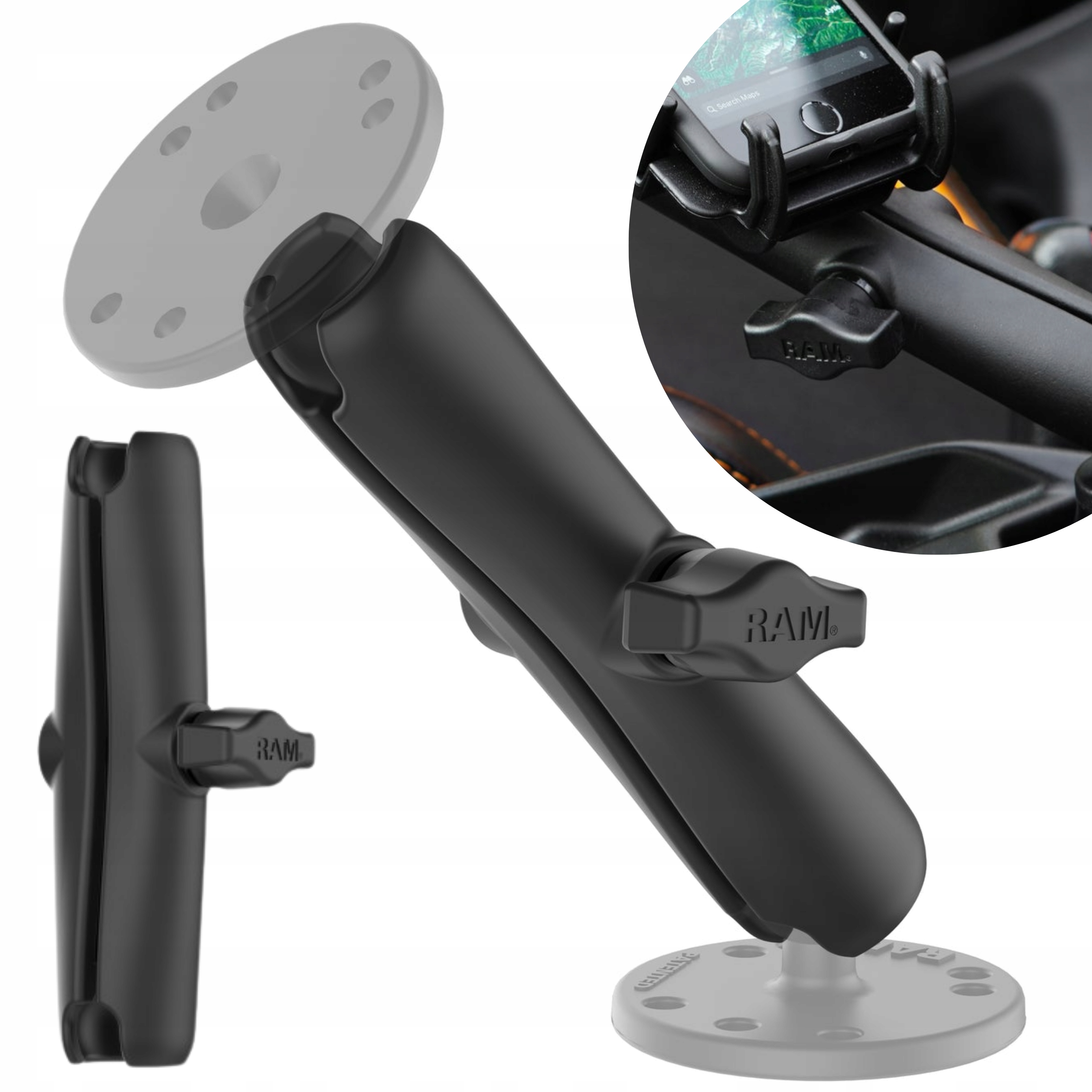 RAM Mount Długie Ramie 15 cm z Gniazdami w Rozmiarze B 1" RAM-B-201U-C ...