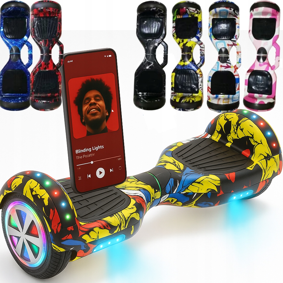 Deskorolka elektryczna LED hoverboard BLUETOOTH + GŁOŚNIK - Bateria 4 ...
