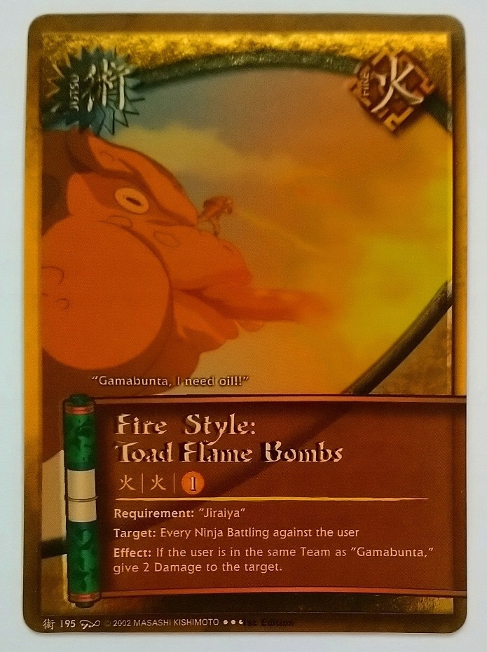 Karta Naruto CCG Jutsu Fire Style: Toad Flame Bombs - J-195 - Stan ...