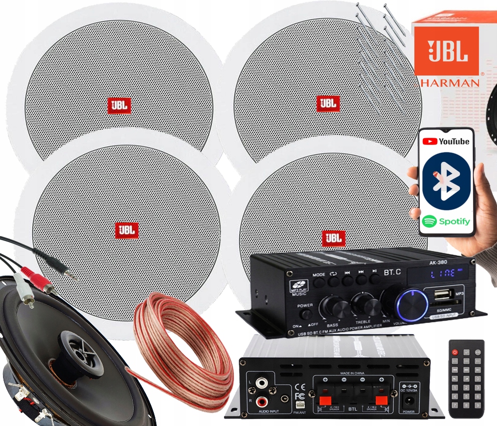 Głośnik sufitowy JBL Stage 2 624 biały 40 W 4 Ω 4 szt. - Sklep, Opinie, Cena w Allegro