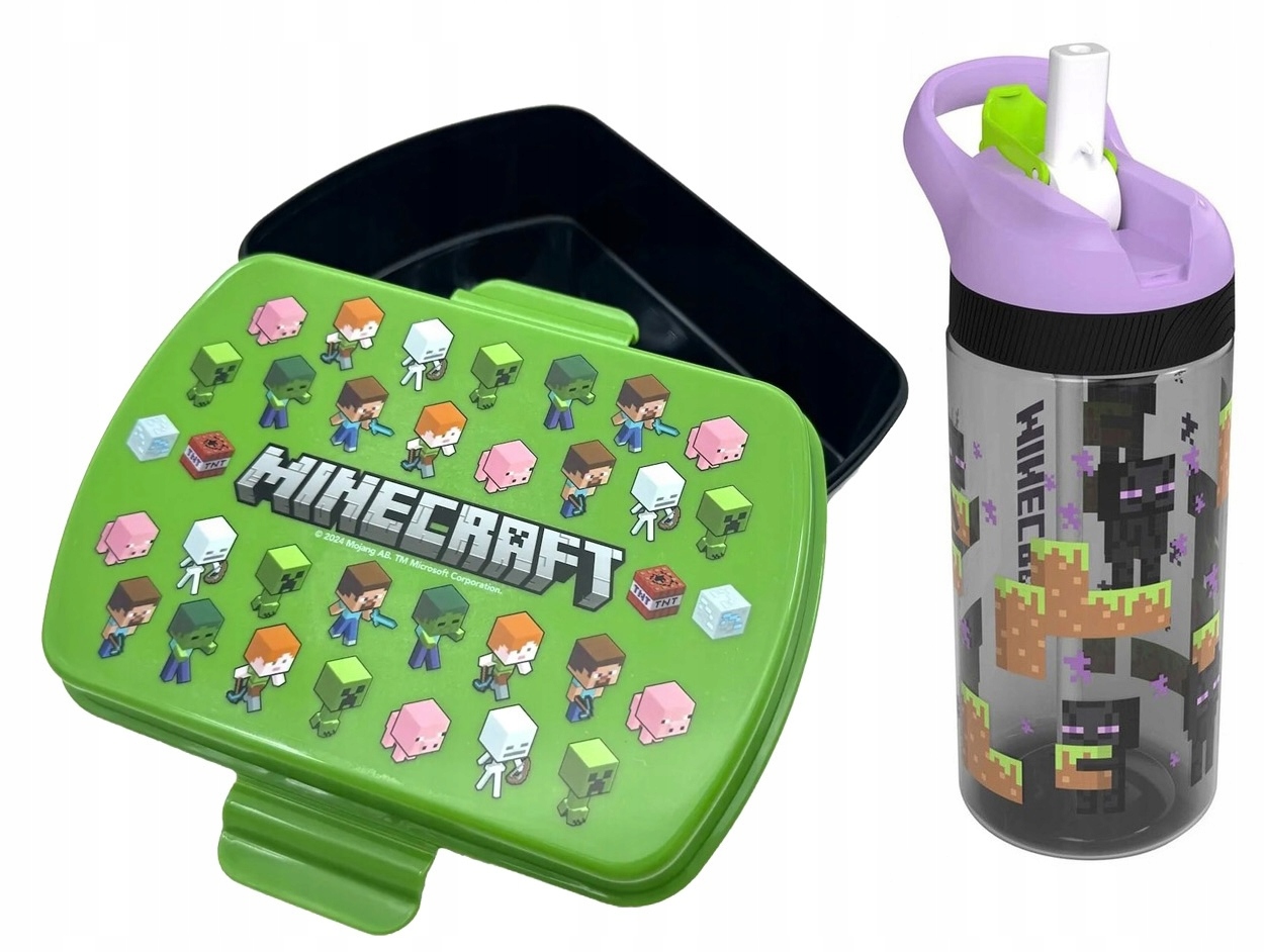 BIDON ENDERMAN + ŚNIADANIÓWKA CHLEBAK MINECRAFT POSTACI (8435507883900 ...