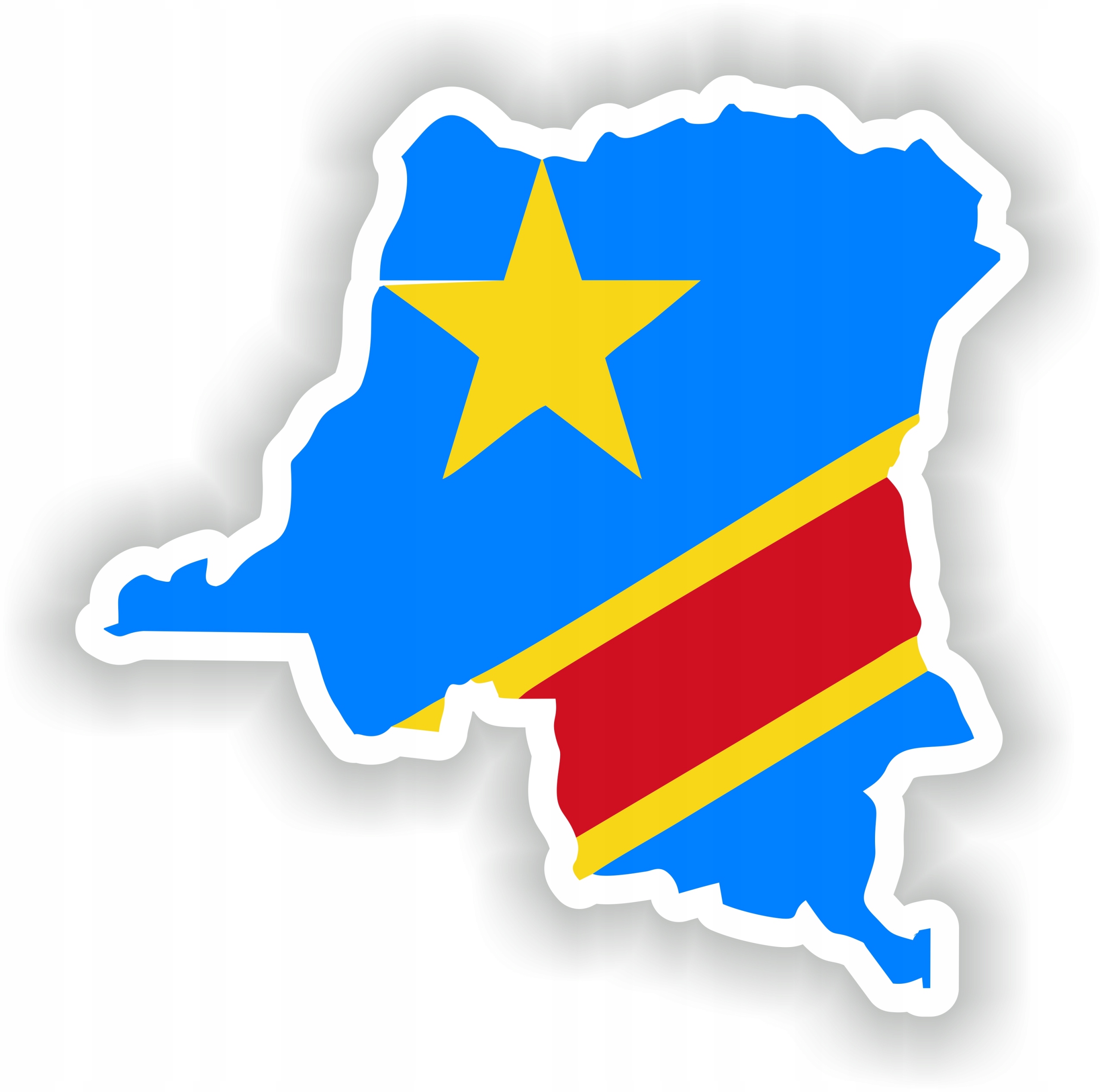 Democratic Republic of the Congo Sticker - Map Flag - High Resolution ...