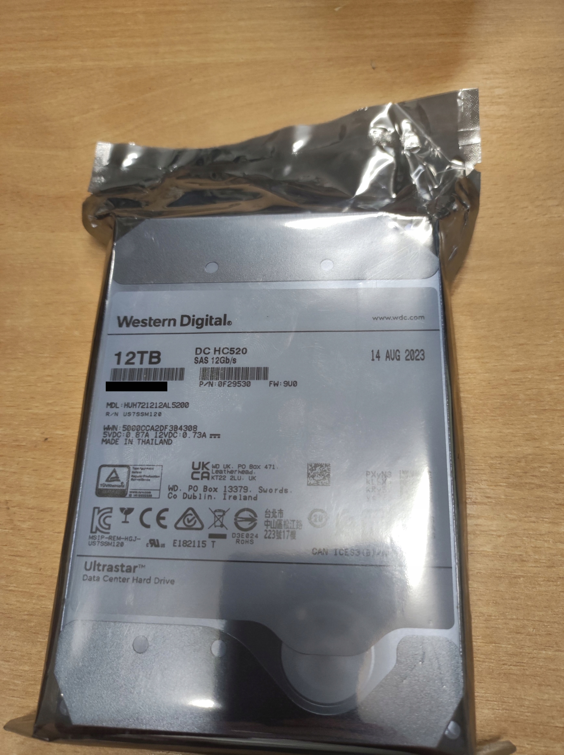 Western Digital Ultrastar DC HC520 HUH721212AL5200 12 TB 3,5" SAS ...