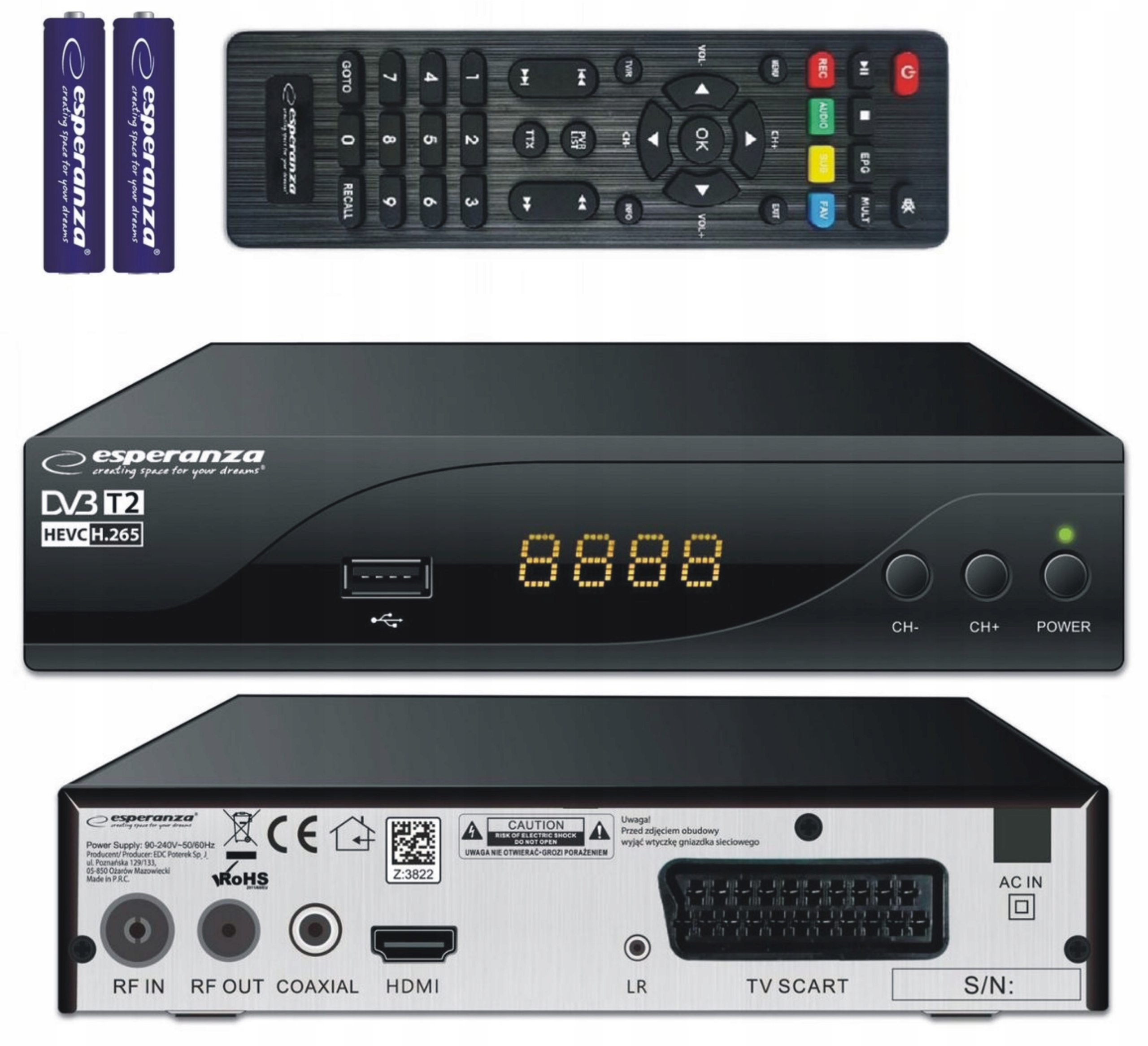 Tuner dekoder cyfrowy TV HD DVB-T2 HDMI H.265 HEVC - Sklep, Opinie, Cena w Allegro