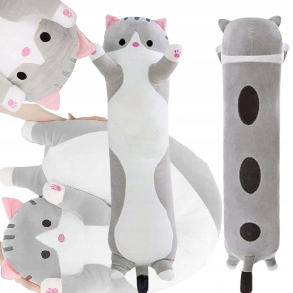 DŁUGI KOT 70CM KOTEK PODUSZKA MASKOTKA DLA DZIECI PLUSZAK DO ...