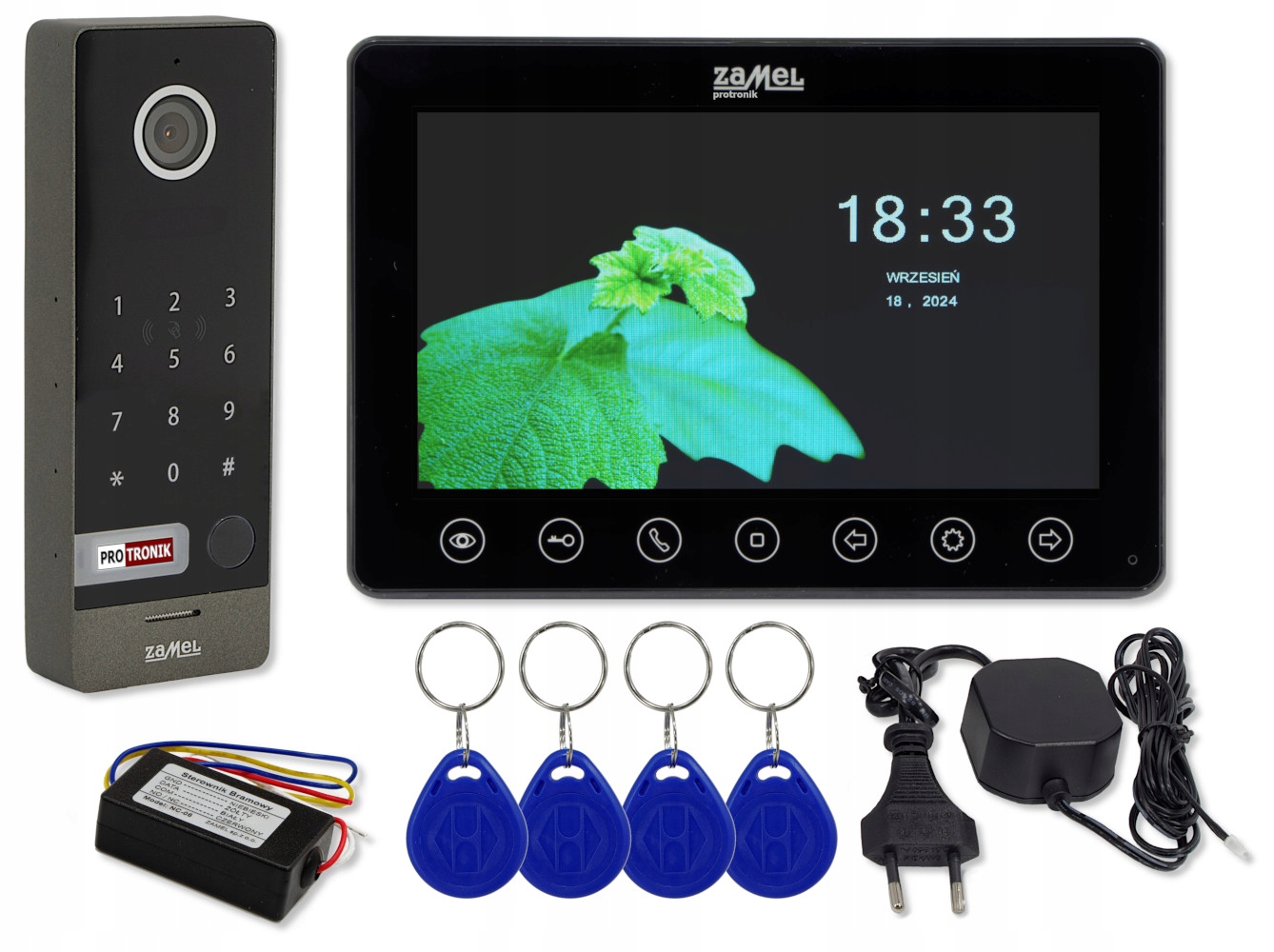 Wideodomofon sterowanie bramą , breloki szyfrator Polski Zamel VP-807B ...