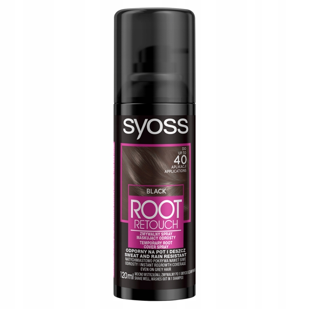 Syoss Root Retouch Zmywalny spray maskujący odrosty czerń 120 ml ...