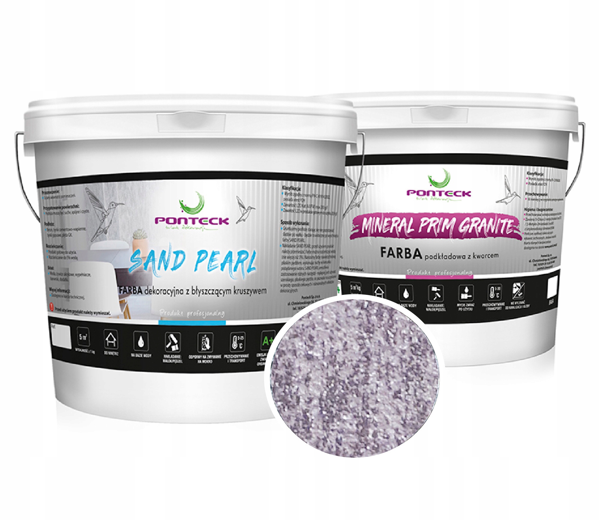 Farba akrylowa strukturalna, ścienna Ponteck 2 l farba metaliczna ...