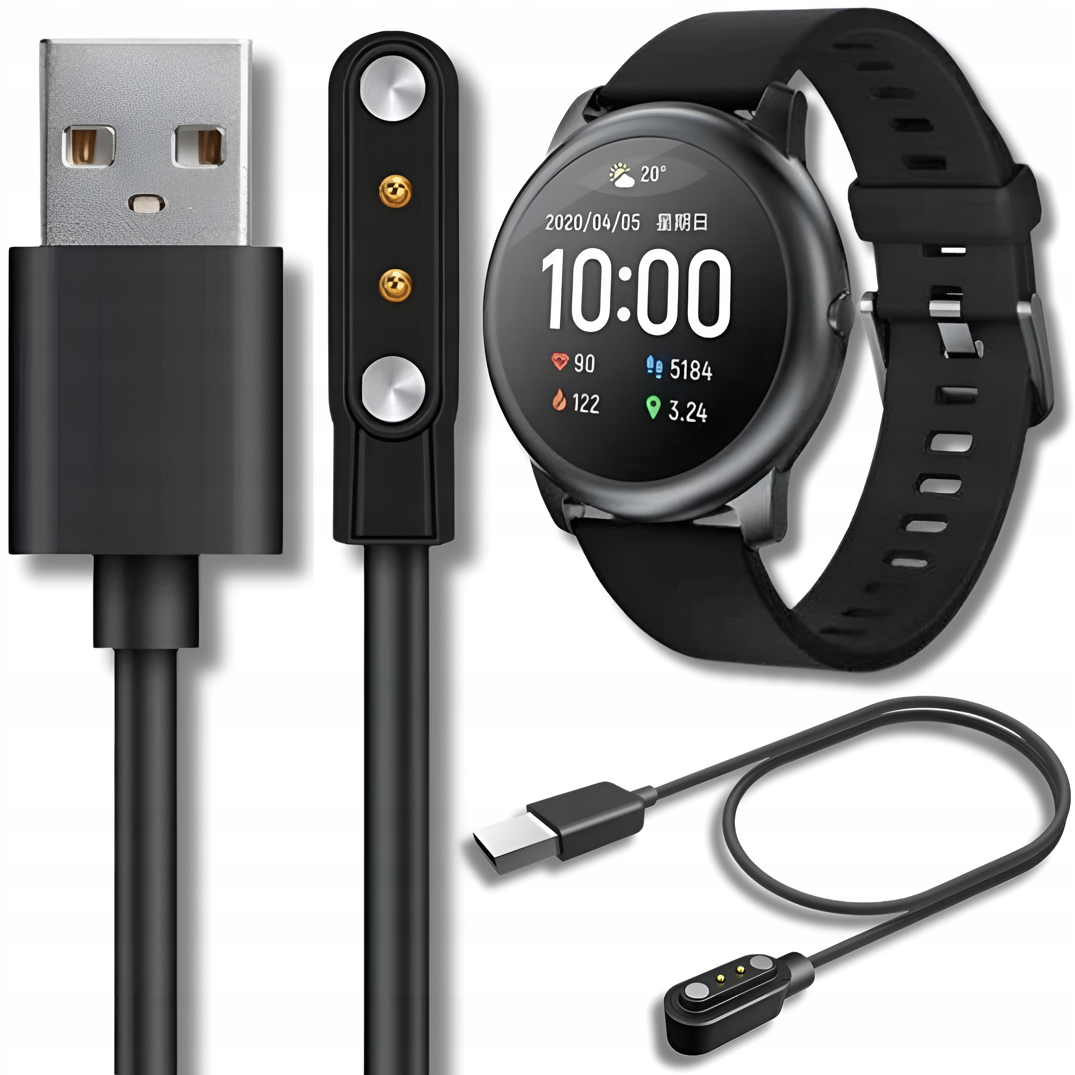 KABEL ŁADOWARKA DO SMARTWATCH KW10 PRO SW014 RNBE37 PRO L8 L9 KW33 4mm ...