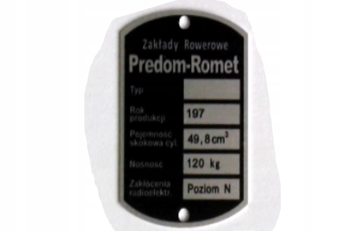 TABLICZKA ZNAMIONOWA ROMET MOTORYNKA KOMAR KADET 1241 za 22,41 zł z ... TABLICZKA ZNAMIONOWA ROMET MOTORYNKA KOMAR KADET 1241 za 22,41 zł z ...