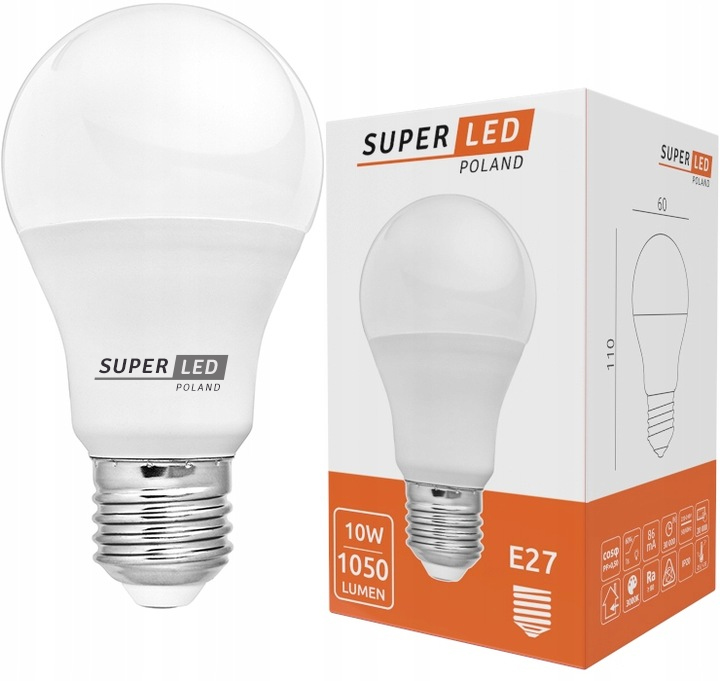 Żarówka LED E27 10W = 100W kulka CCD PREMIUM MOCNA SuperLED (5903796111545) • Cena, Opinie ...