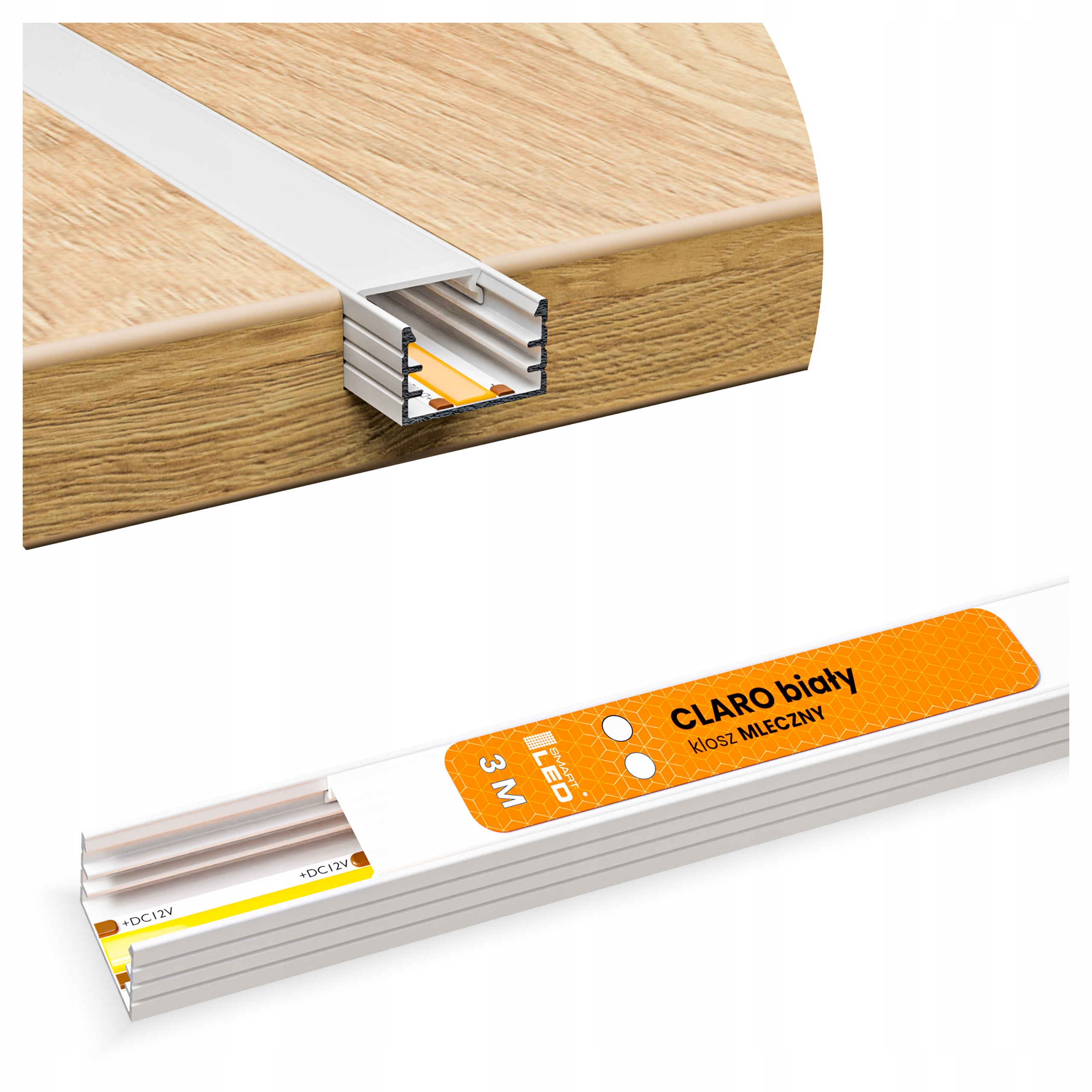 Profil do LED Smartled aluminiowy biały natynkowy/wpuszczany z kloszem ...