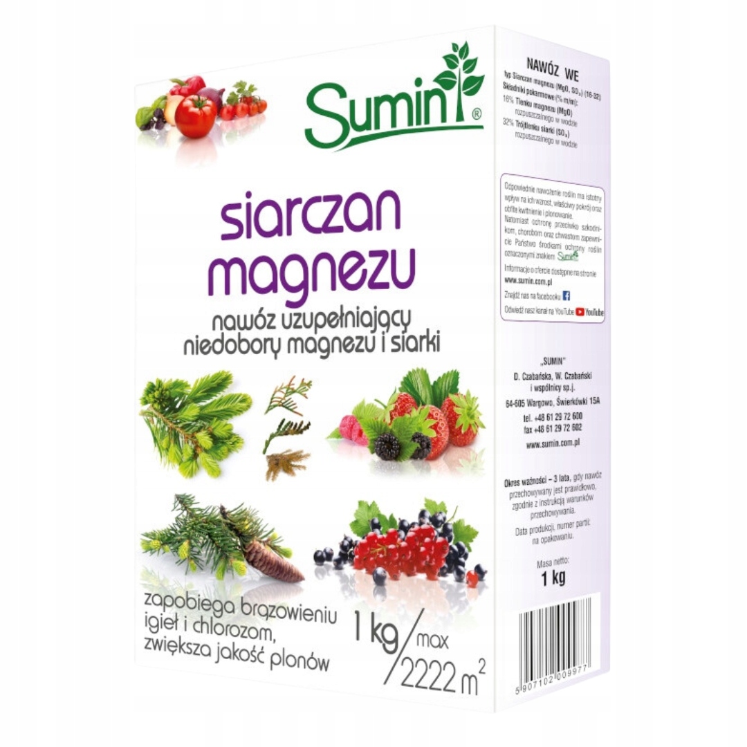 Sumin Nawóz Siarczan Magnezu 1 Kg Do Roślin Ogrodowych I Upraw (5907102009977) • Cena, Opinie ...