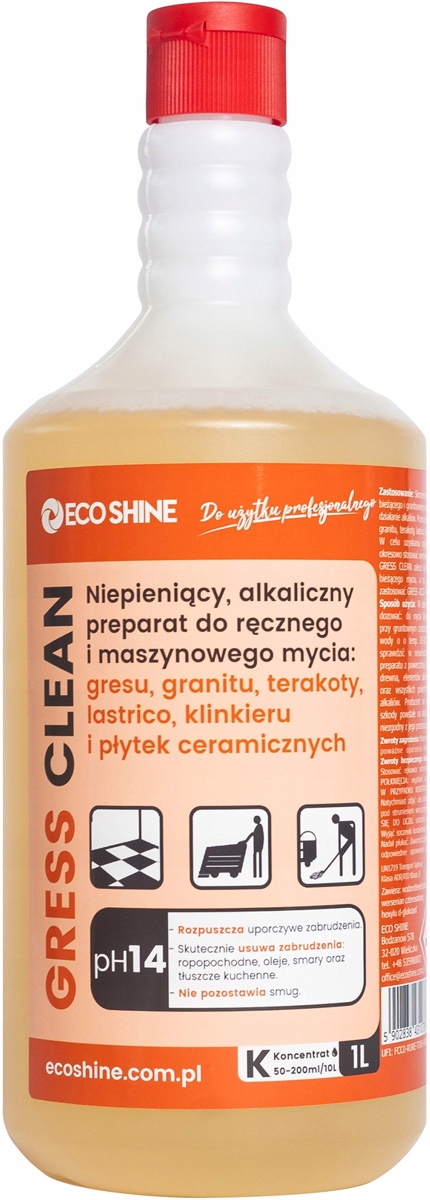 Folyadék tisztítószer greslapokhoz EcoShine Gress Clean 1 l ...