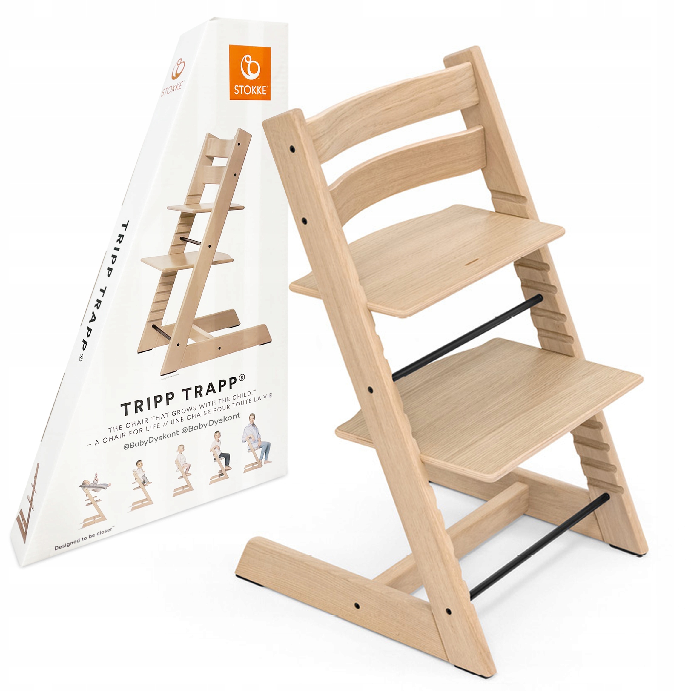 STOKKE Tripp Trapp drewniane krzesełko Oak Natural 12260428679 - Allegro.pl