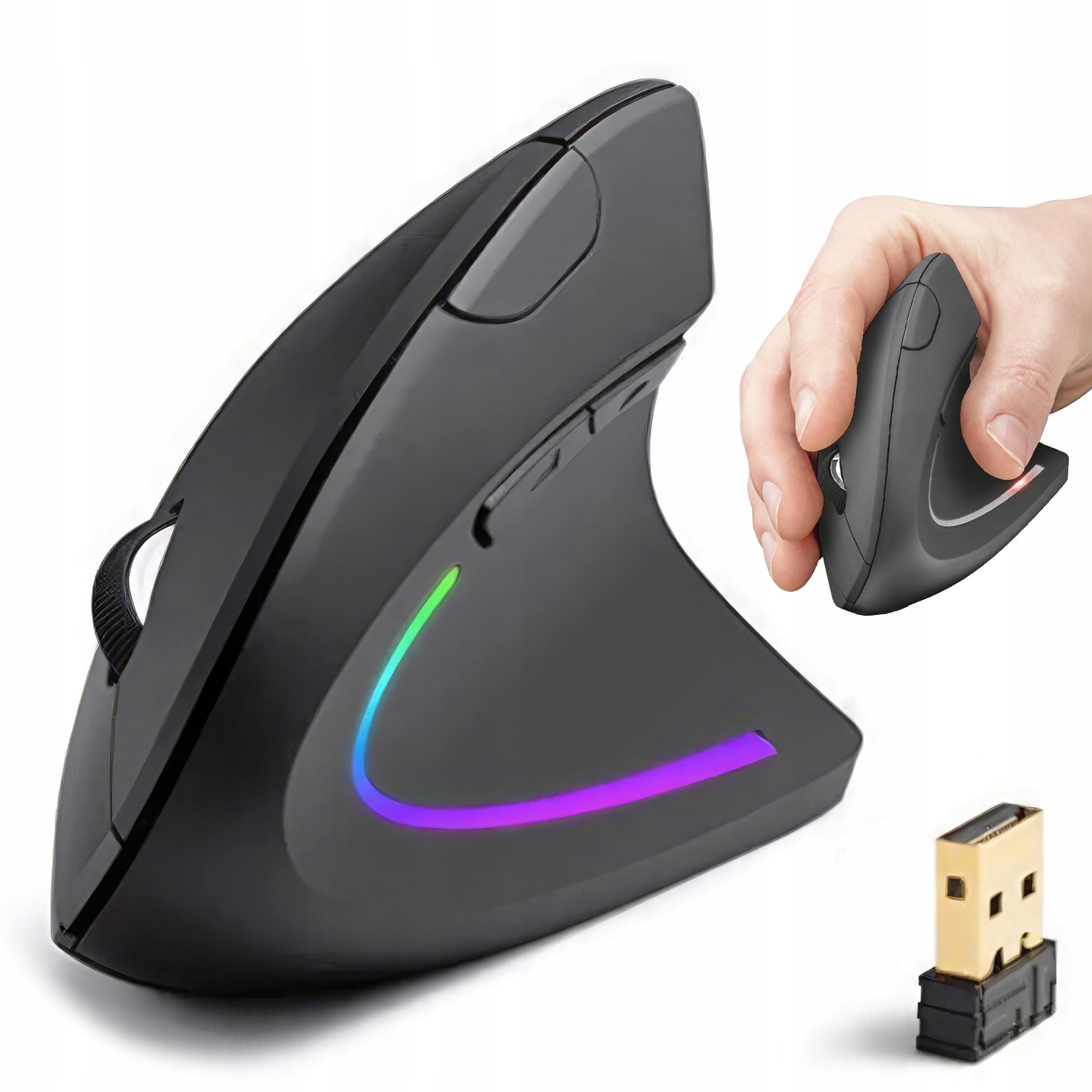 BEZDRÁTOVÁ MYŠ ERGONOMICKÁ VERTIKÁLNÍ MYŠ VERTIKÁLNÍ MYŠ PRO PC - Allegro