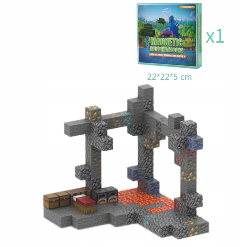 MAGNETICKÉ KOCKY MINECRAFT HRAČKY STAVEBNÉ KOCKY THE NETHER 134KS - Allegro