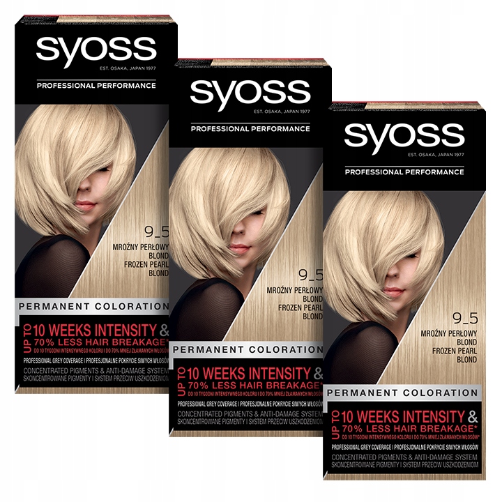 Syoss Farba do Włosów 9-5 Mroźny Perłowy Blond x 3 10696630375 - Allegro.pl