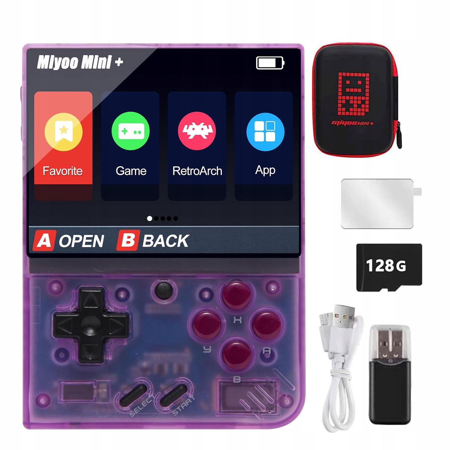 HERNÍ KONZOLE MIYOO MINI PLUS PS1 PŘENOSNÁ 128GB S 15000+ HRAMI ...