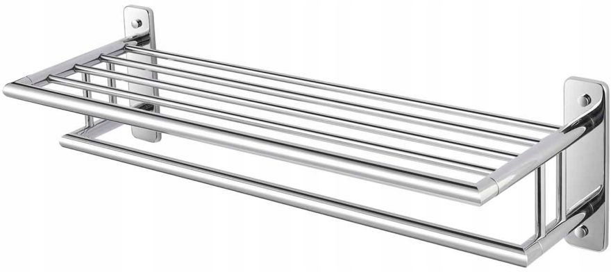 Półka łazienkowa na ręczniki reling wieszak chrom (5908219752275 ...