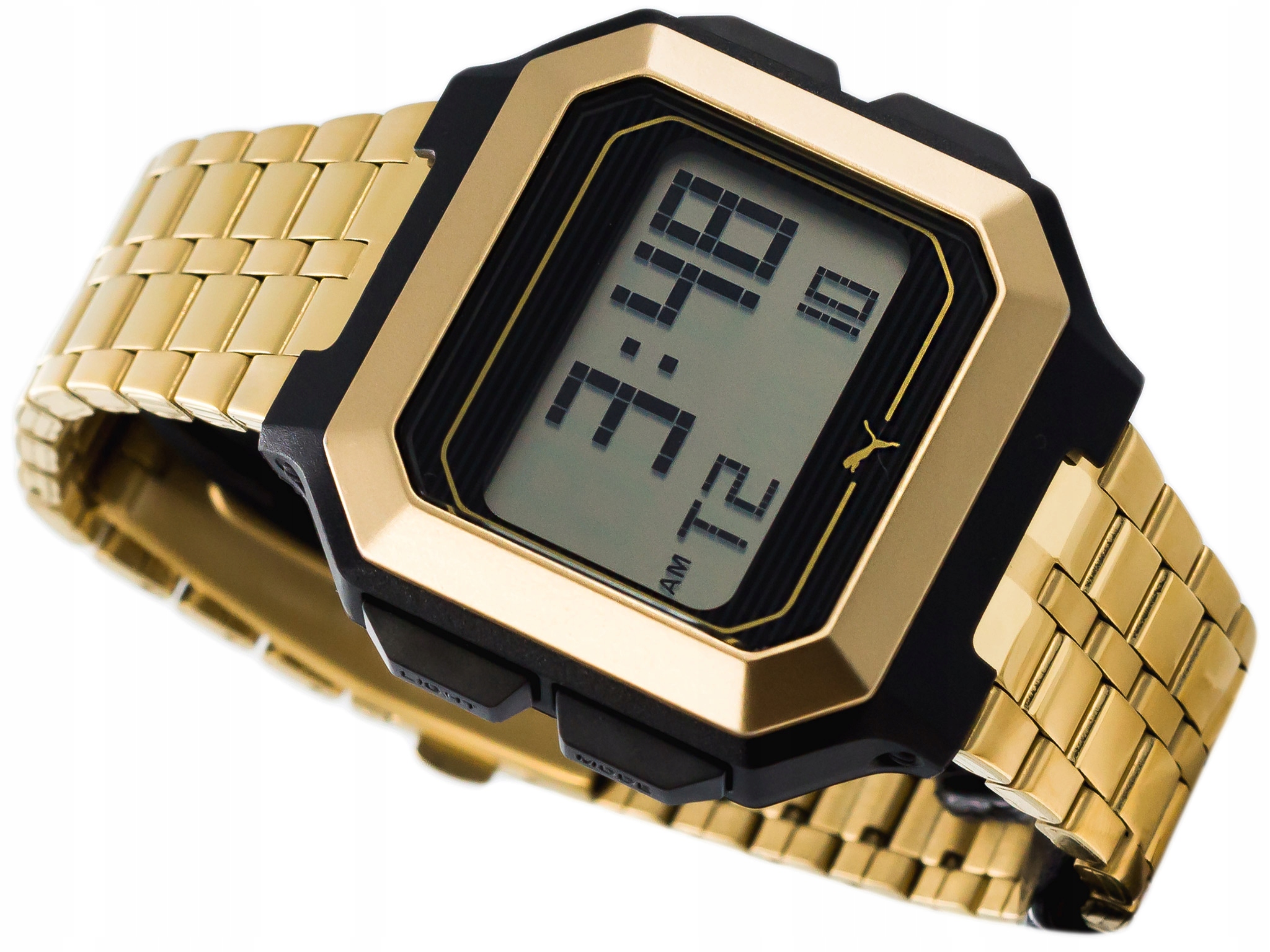 MĘSKI ZEGAREK PUMA P5016 REMIX RETRO ZŁOTY GOLD (4013496596823) • Cena ...