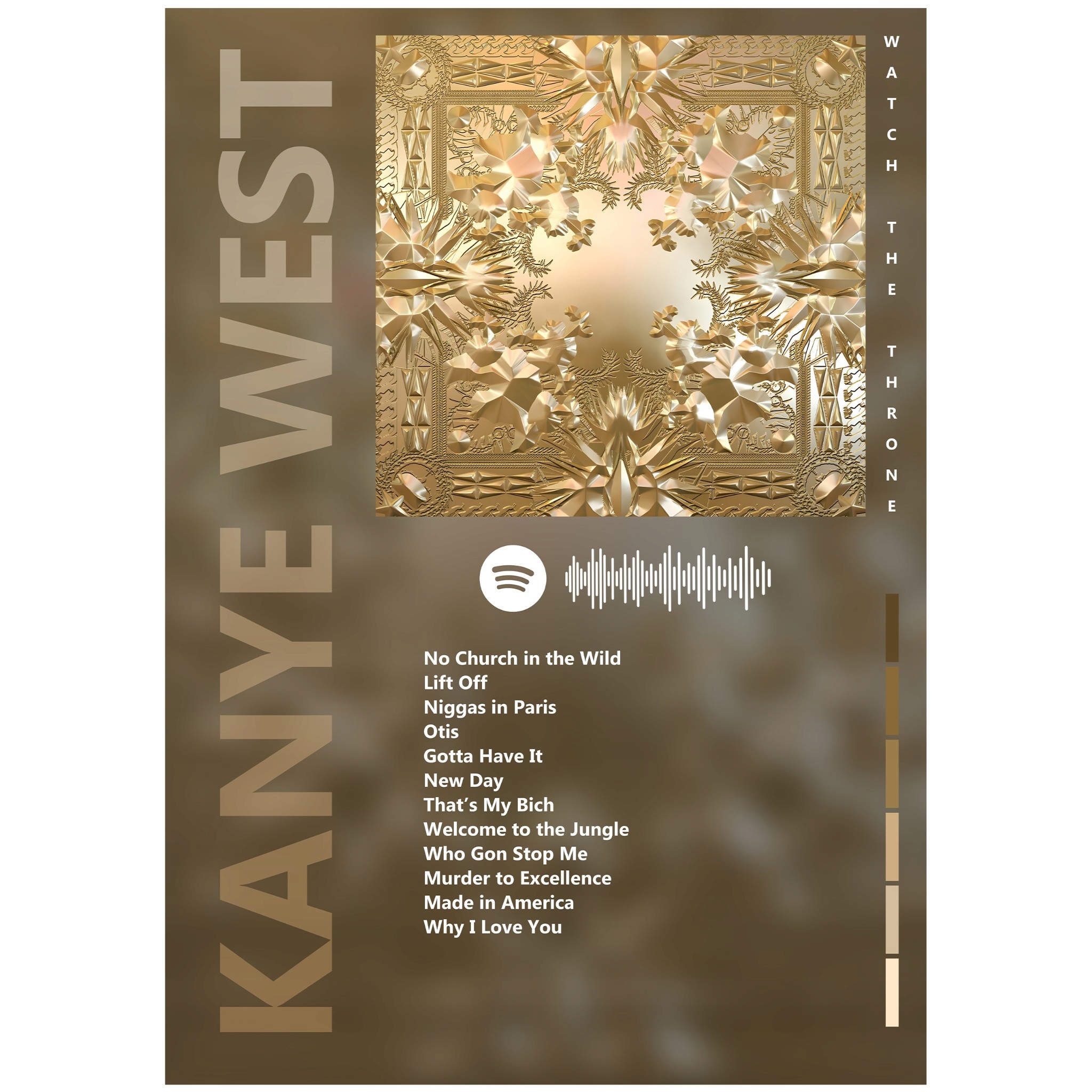 Poszter 59,4x42 A2 Ye Kanye West WATCH THE THRONE album borítója ...